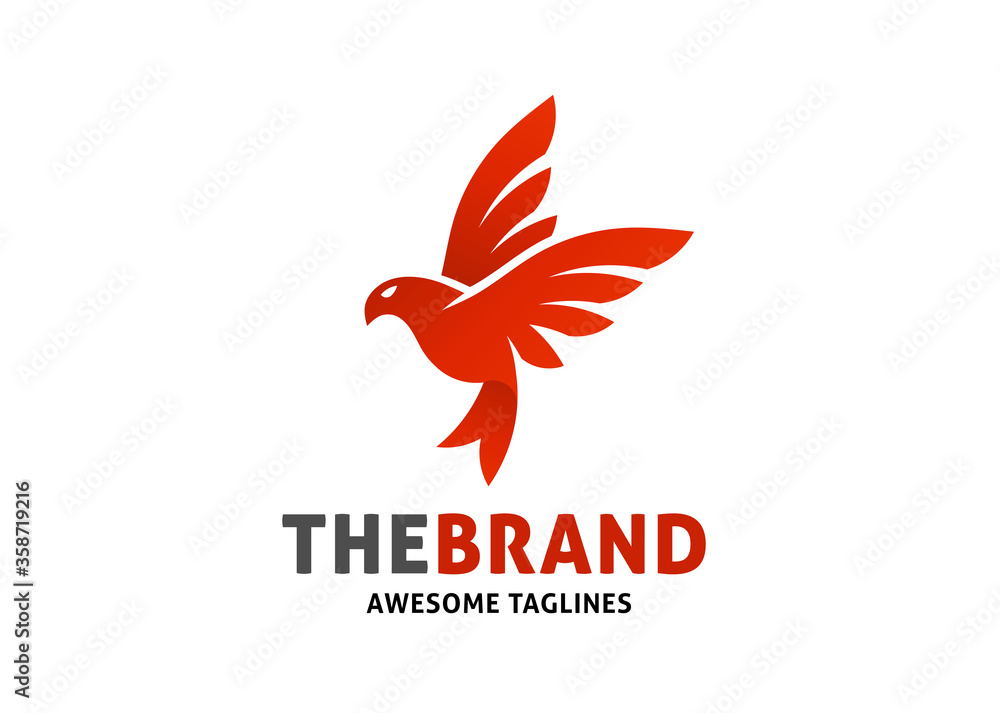 flying red bird Vector logo template,eagle bird vector logo concept ...