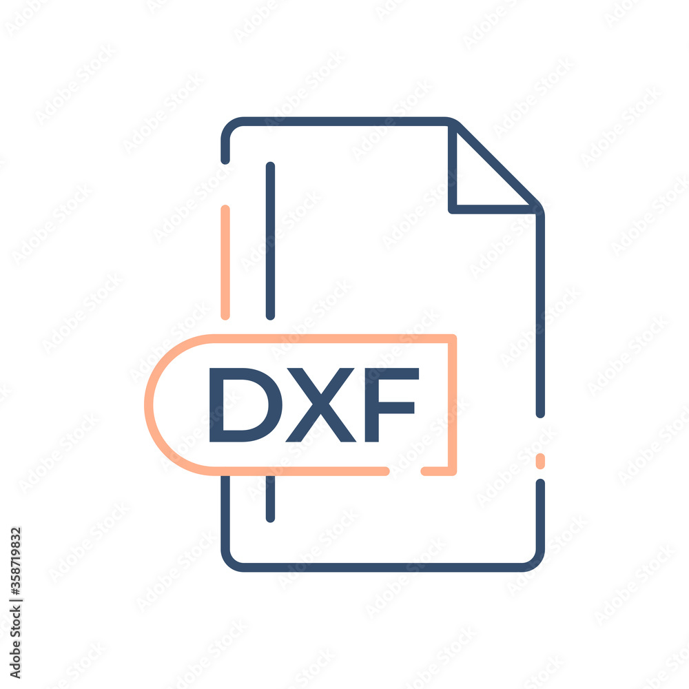 DXF File Format Icon. DXF extension line icon. Stock Vector | Adobe Stock