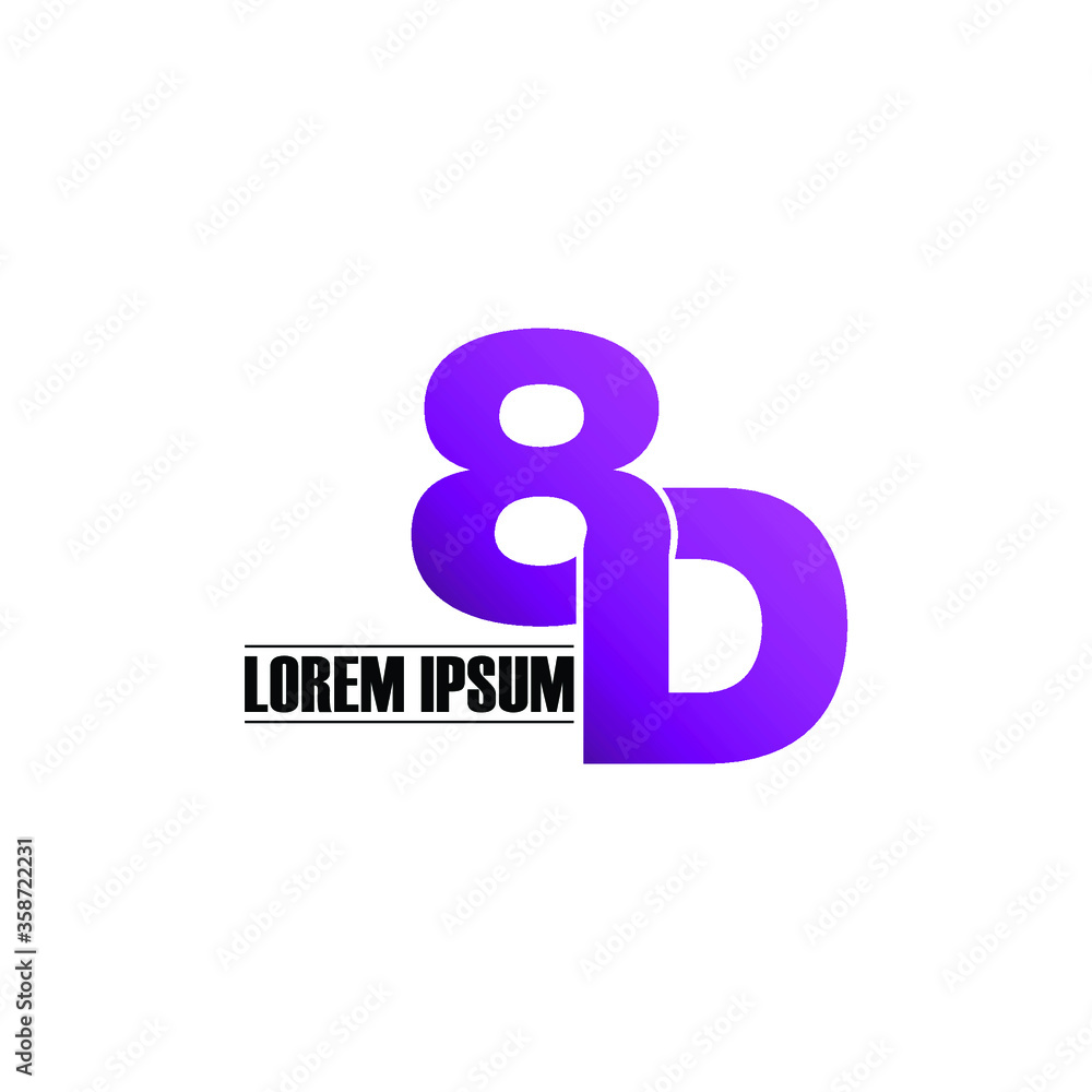 Letter 8D logo icon design vector. monogram logo vector illustration ...