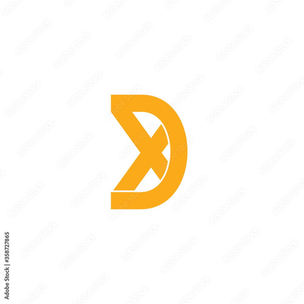 initial letter D and X, DX, XD logo, monogram line art style design ...