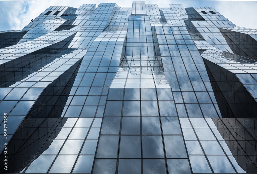 Vienna, Austria: modern glass building facade of the DC Tower at the ...