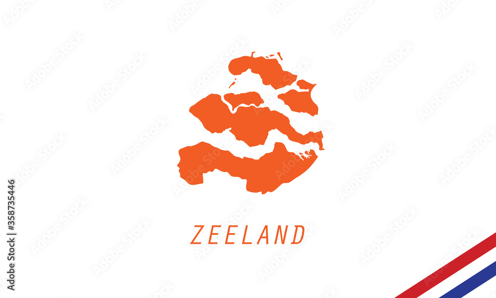 Zeeland map Holland province Netherlands region vector illustraton ...