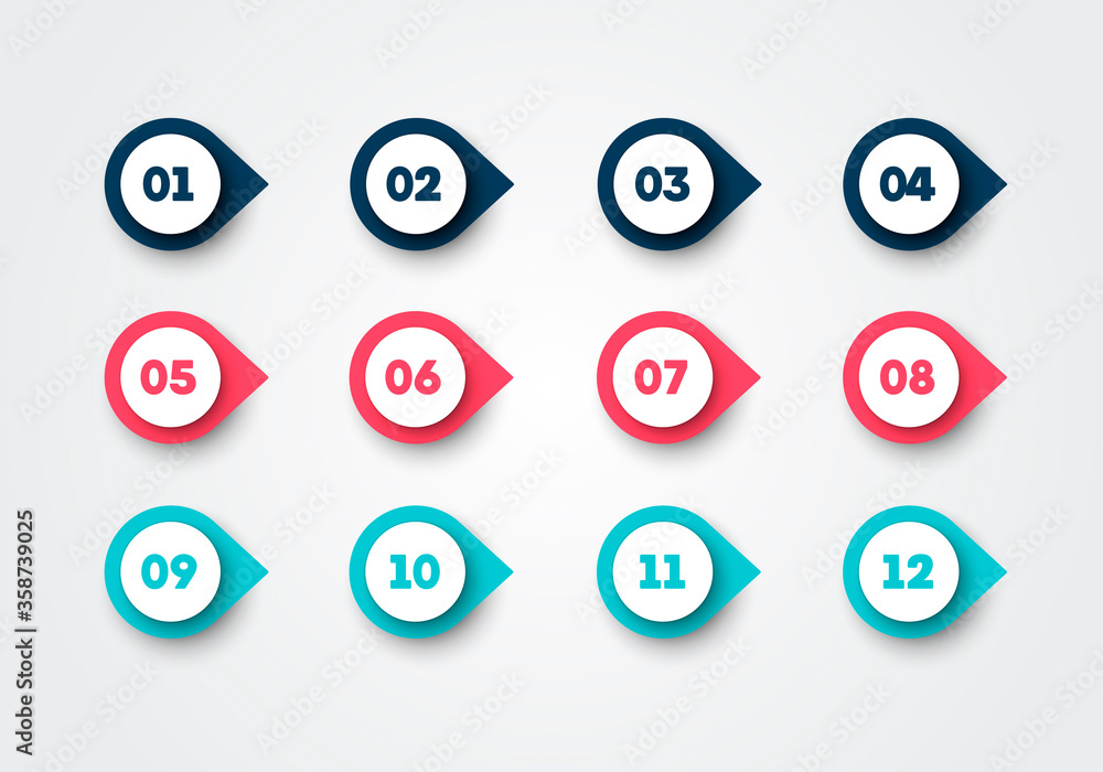 Vector Illustration Bullet Points In Different Colors For Presentation vector-illustration-bullet-points-in-different-colors-for-presentation