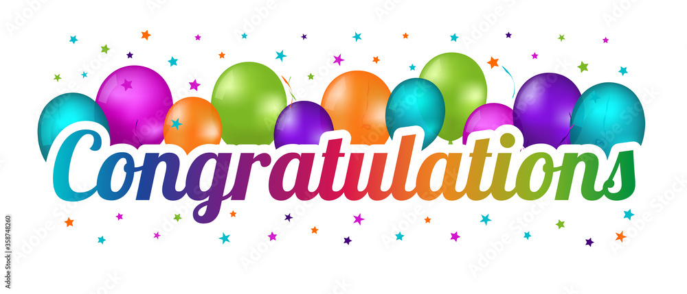 Congratulations Banner - Colorful Vector Illustration With Confetti ...