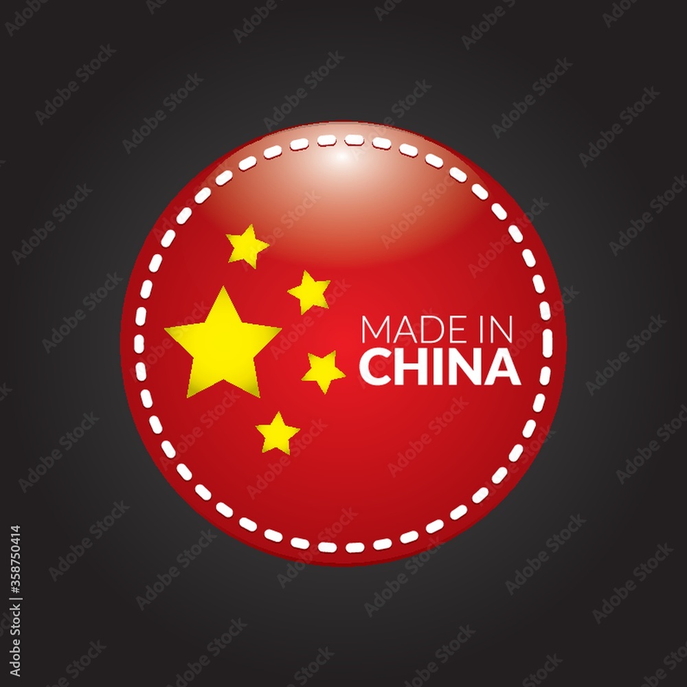 made in china flag label Stock Vector | Adobe Stock