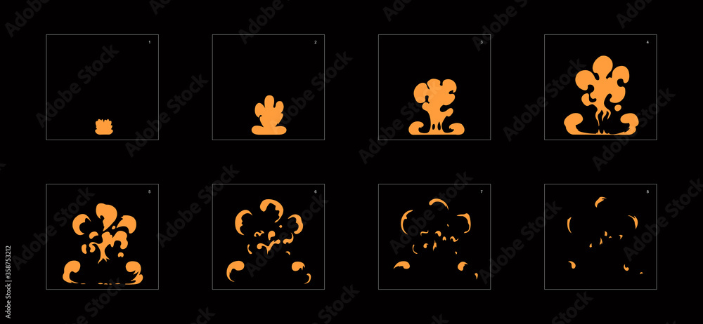 Dust explosion effect. Explosion animation effect. Animation sprite ...