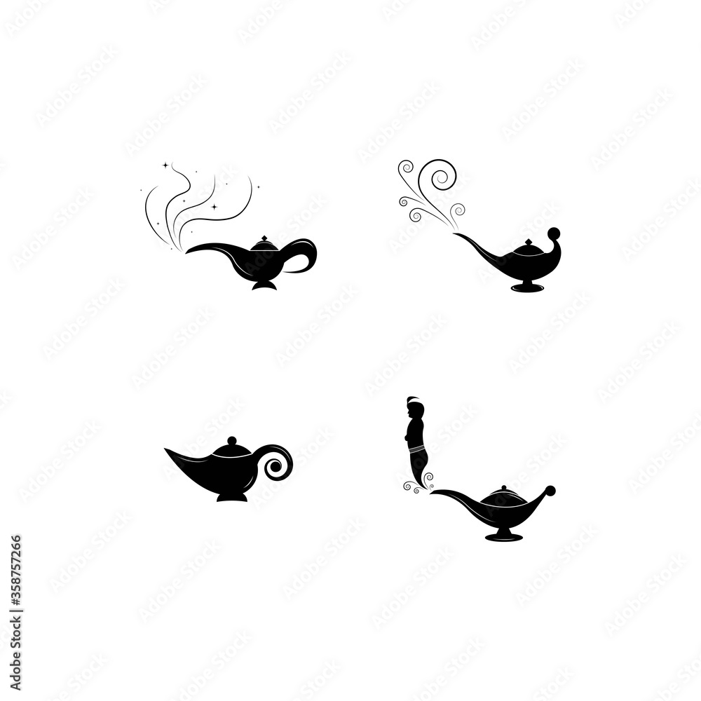 Magic lamp logo vector Stock Vector | Adobe Stock