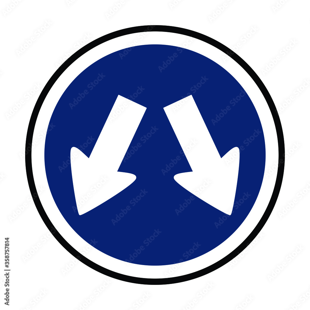 Pass On Either Side Sign Keep Left Or Keep Right Traffic Sign Vector Stock Vector Adobe Stock