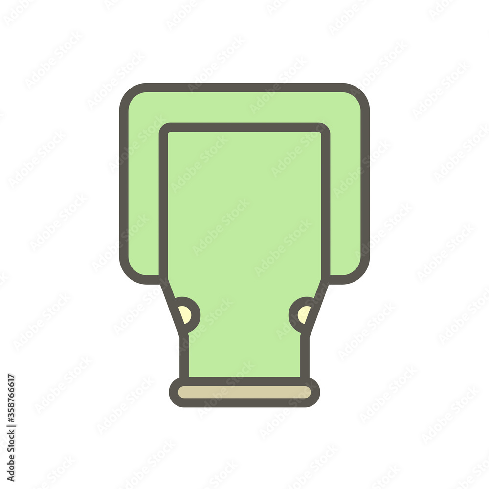 Decorative PVC line pipe cover vector icon. Also called decorative duct ...