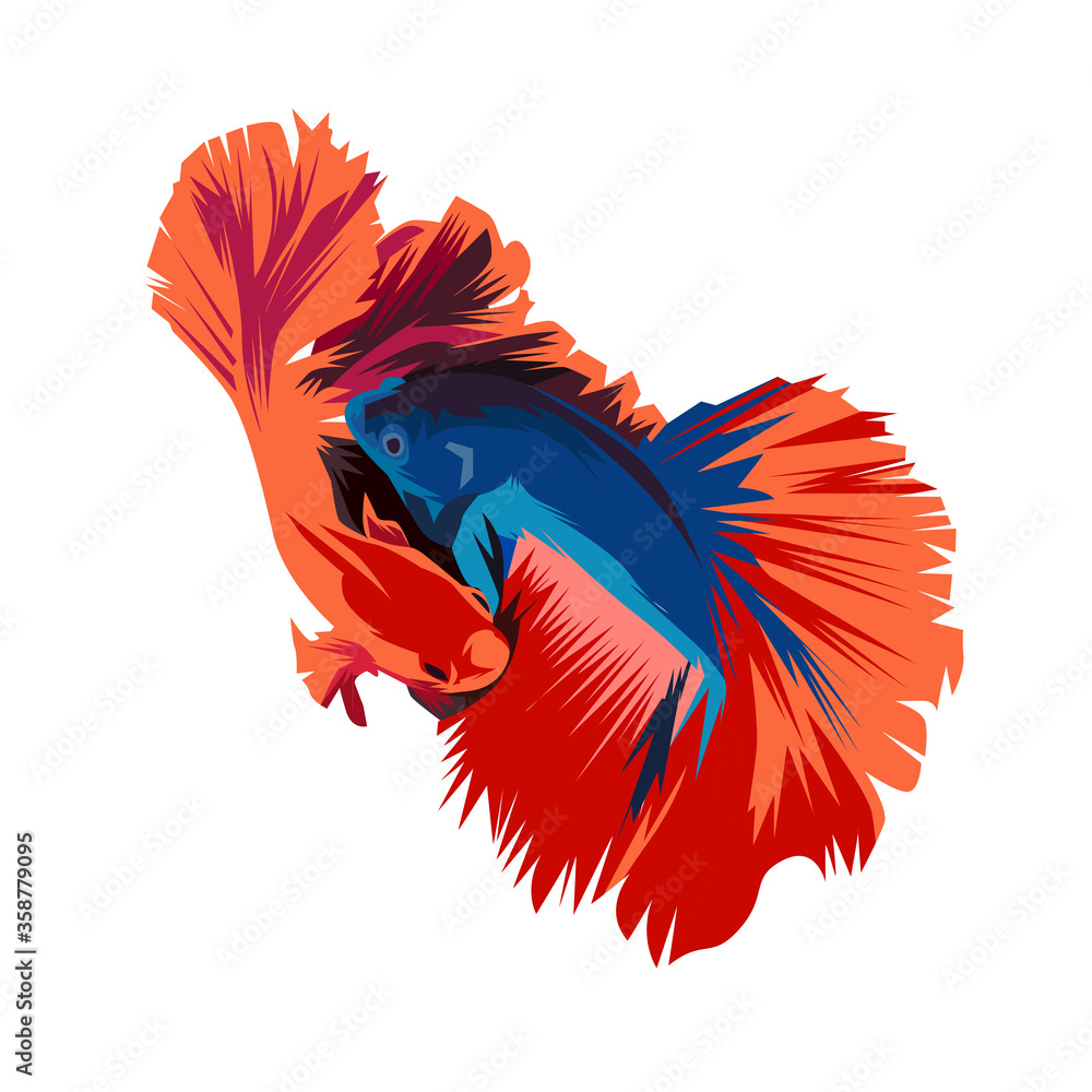 Two Betta Logo Vector Illustration Stock Vector | Adobe Stock