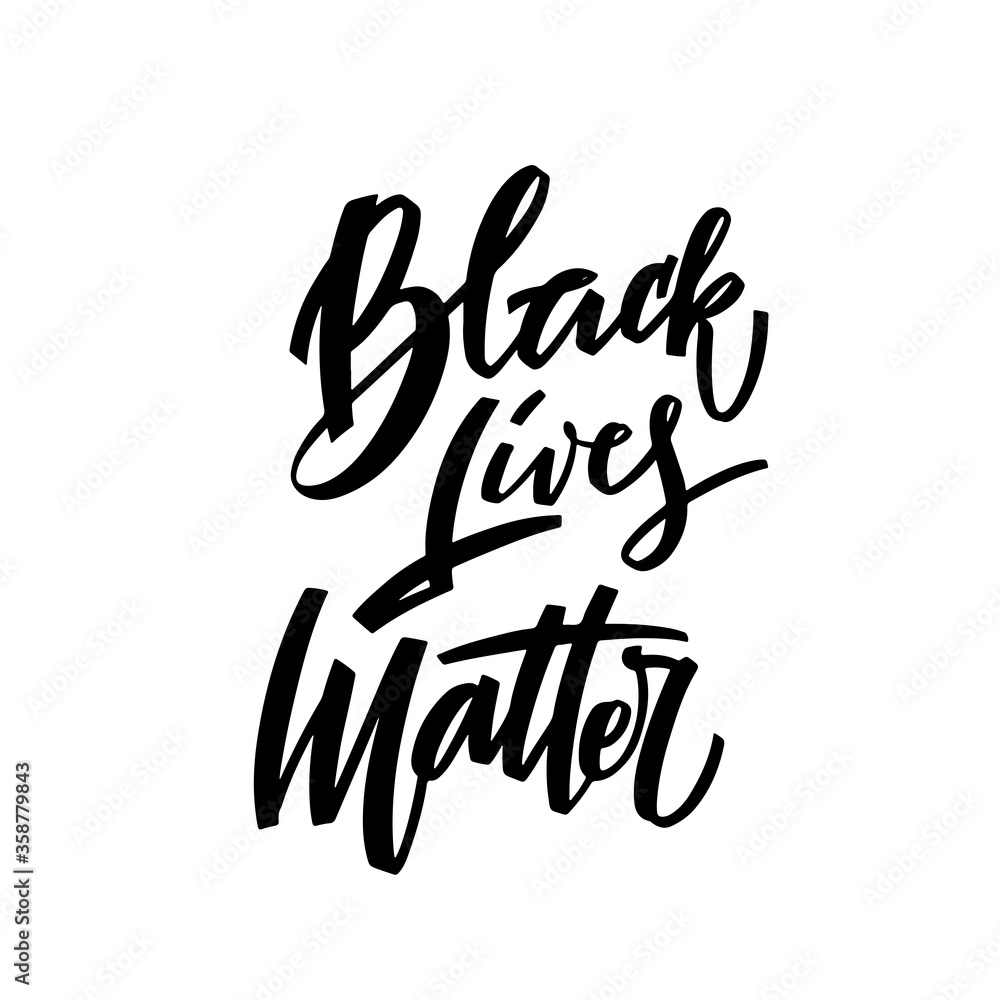 Black lives mattern hand lettering banner for protest black people in ...