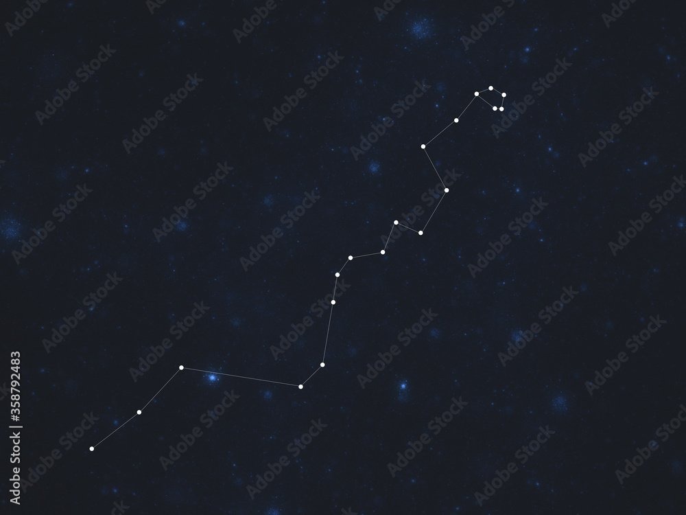 Hydra constellation stars in outer space. Hydra constellation on a ...