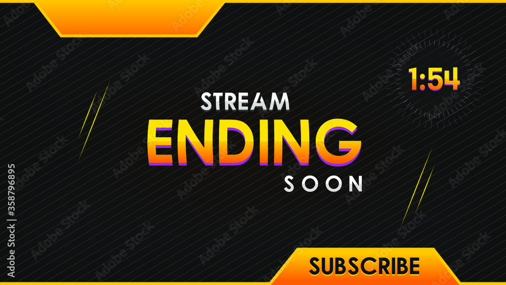 Gaming Stream Ending Vector Illustration Background Stock Vector ...