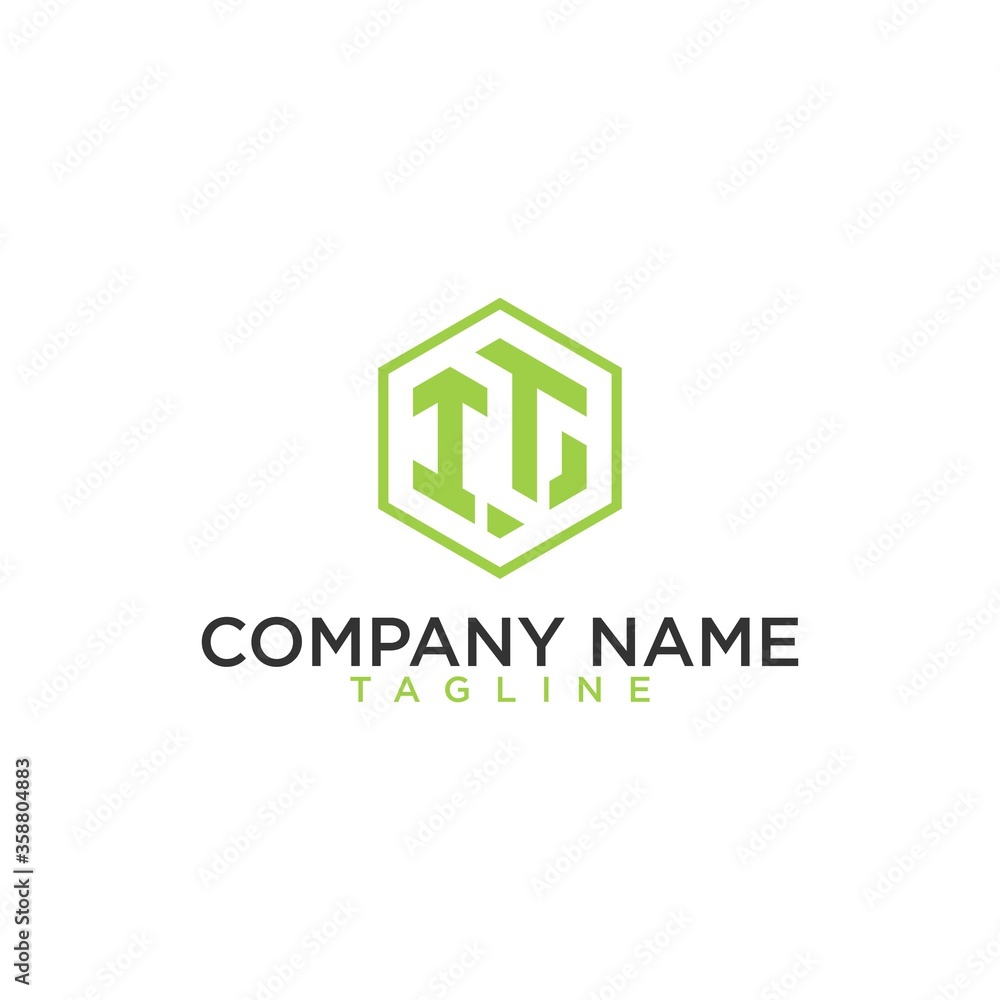 Geometric letter IT,TU,IG, logo design. Modern luxury intial logo ...