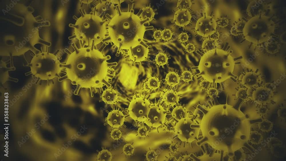 Swine influenza virus H1N1 pathogen inside infected organism. Virus ...