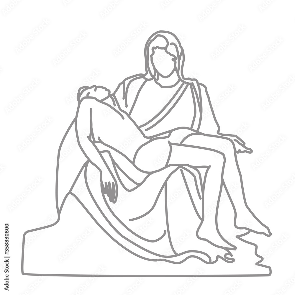 Pieta sculpture by Michelangelo located at Saint Peters Basilica. This ...