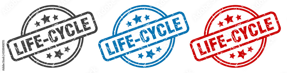life-cycle stamp. life-cycle round isolated sign. life-cycle label set ...