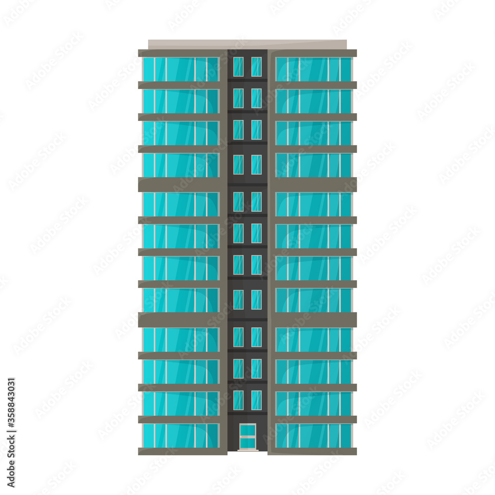 High buildings vector icon.Cartoon vector icon isolated on white ...
