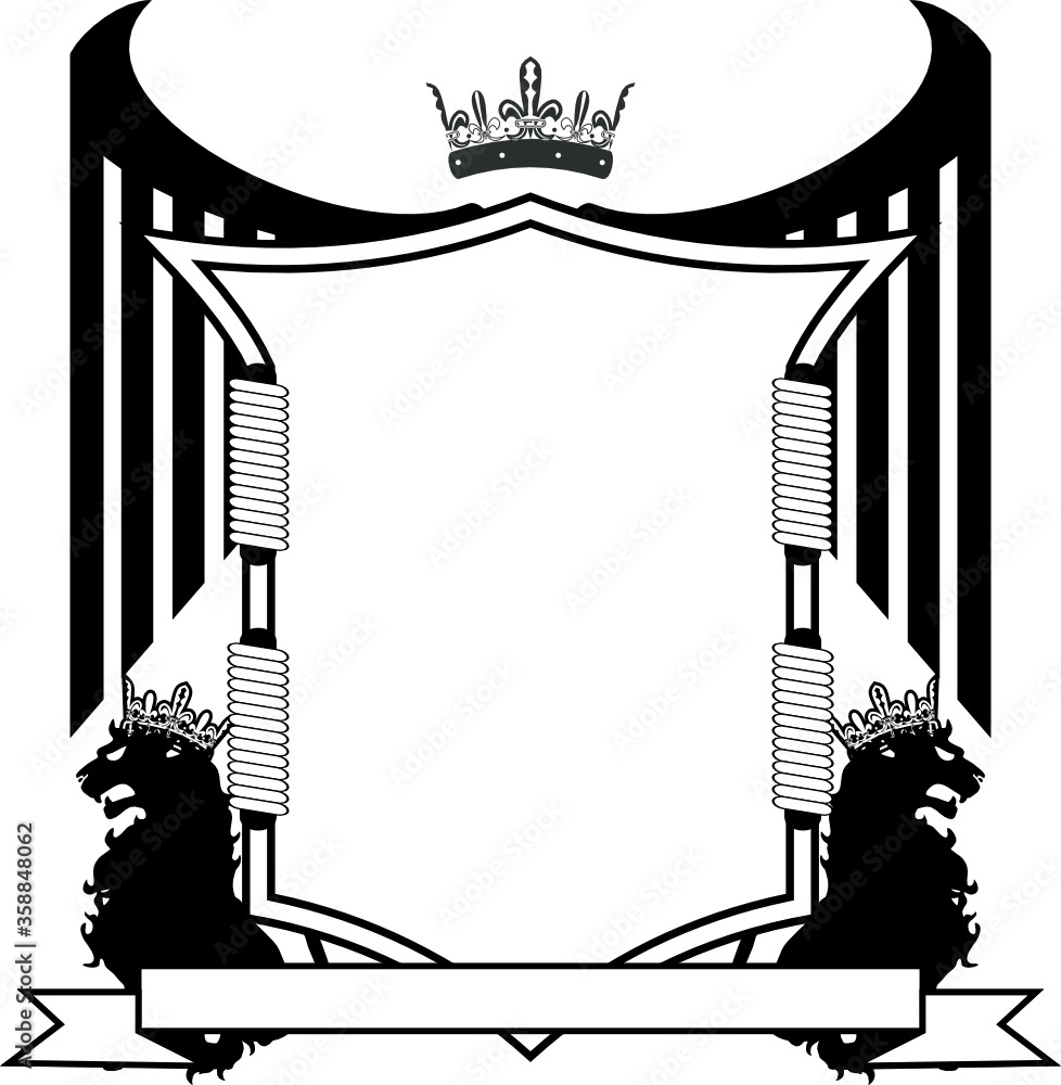 heraldic shield crest emblem coat of arms tattoo in vector format Stock ...