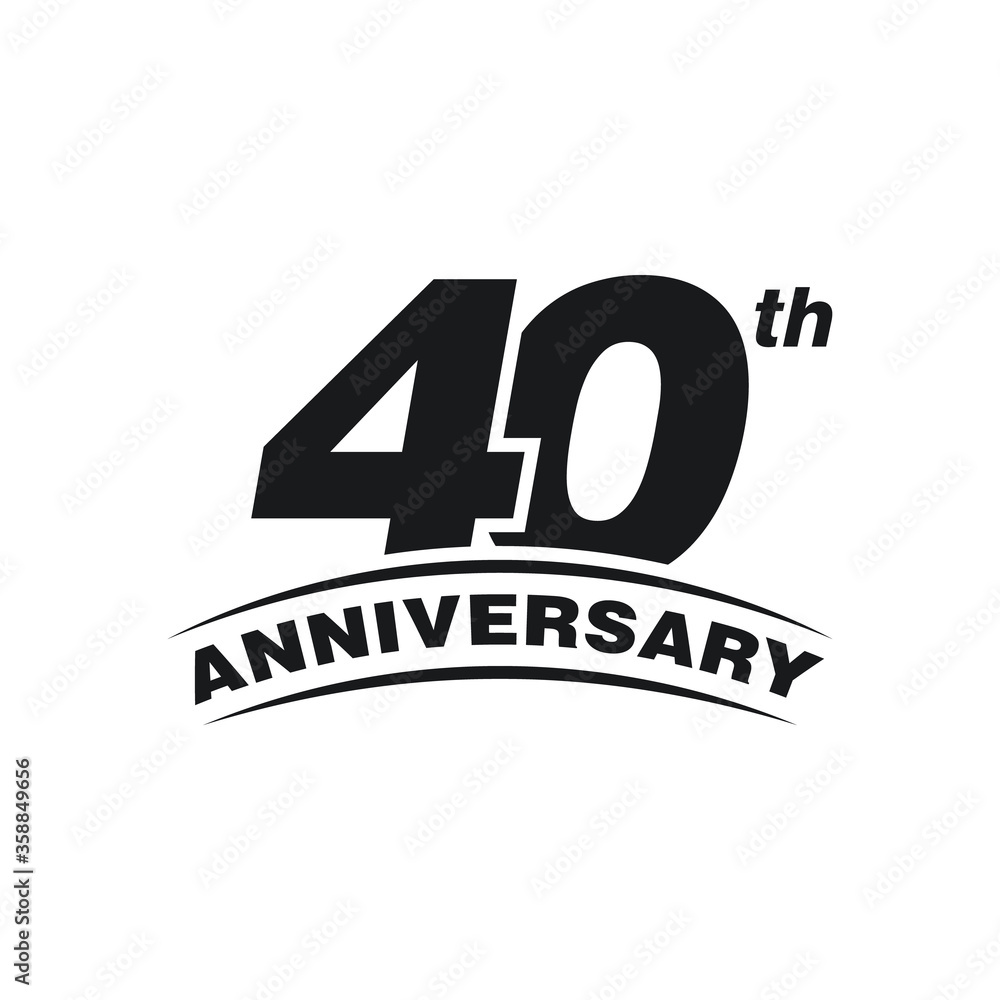 40th Years Anniversary Celebration Icon Vector Logo Design Template ...