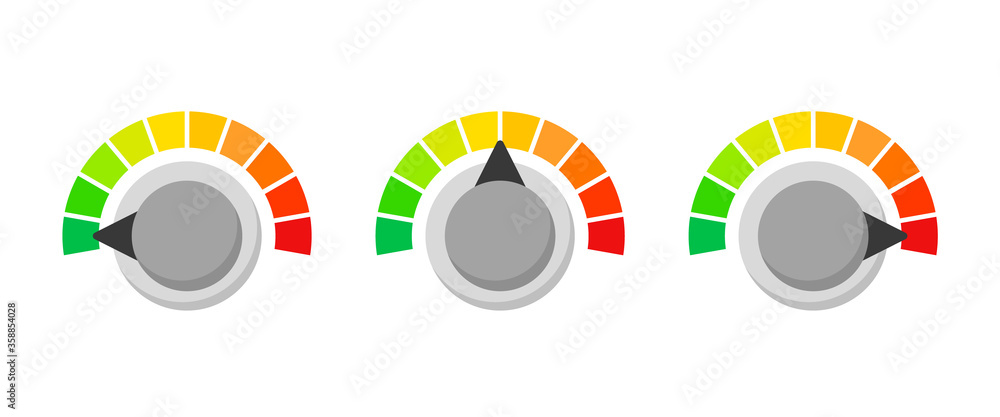 Speed meter in different colors. Round temperature sensor. Dial for ...