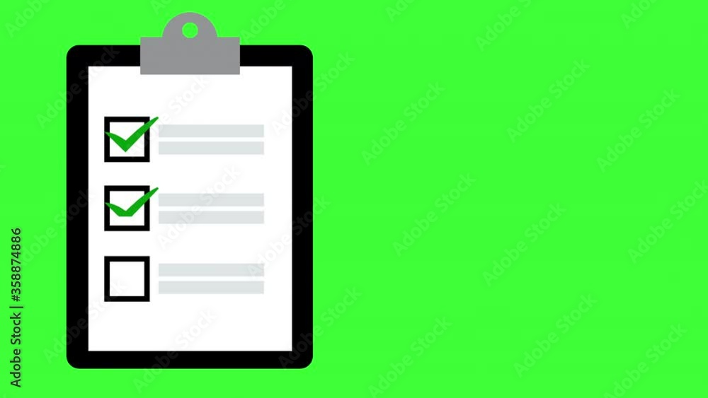 Check list animation on clipboard, green background สต็อกวิดีโอ | Adobe ...