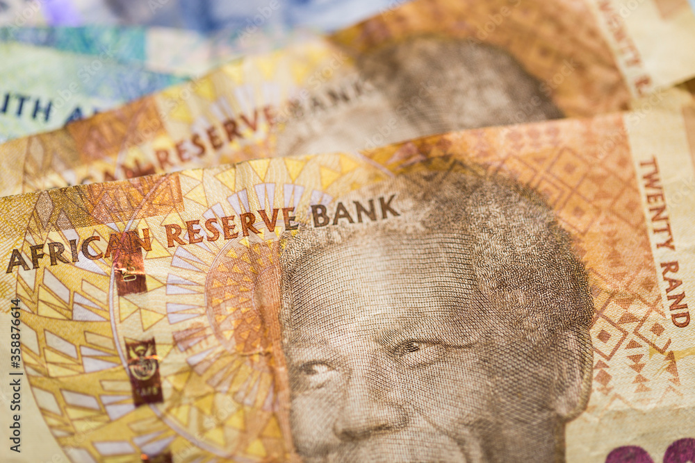 Foto de Obverse of South African Twenty 20 Rand ZAR banknotes with a ...