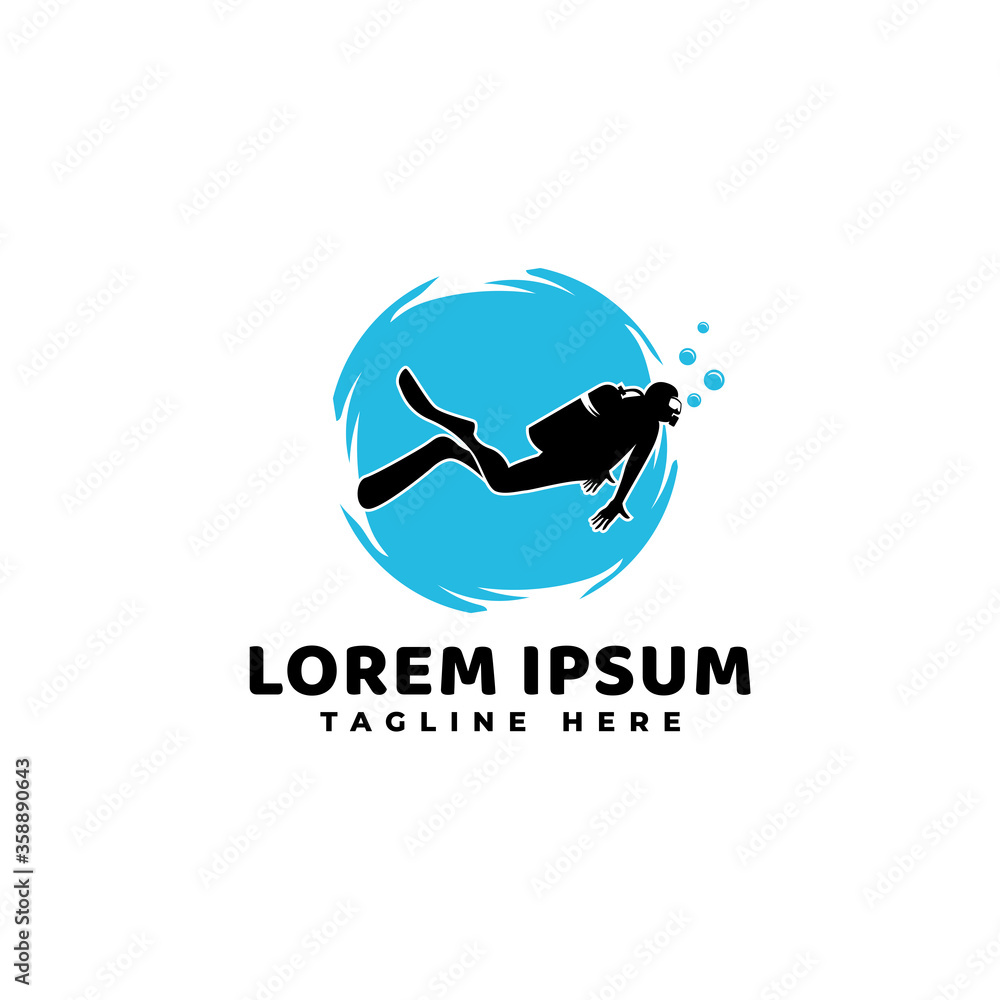 People Diving Logo Vector Icon Illustration Stock Vector | Adobe Stock