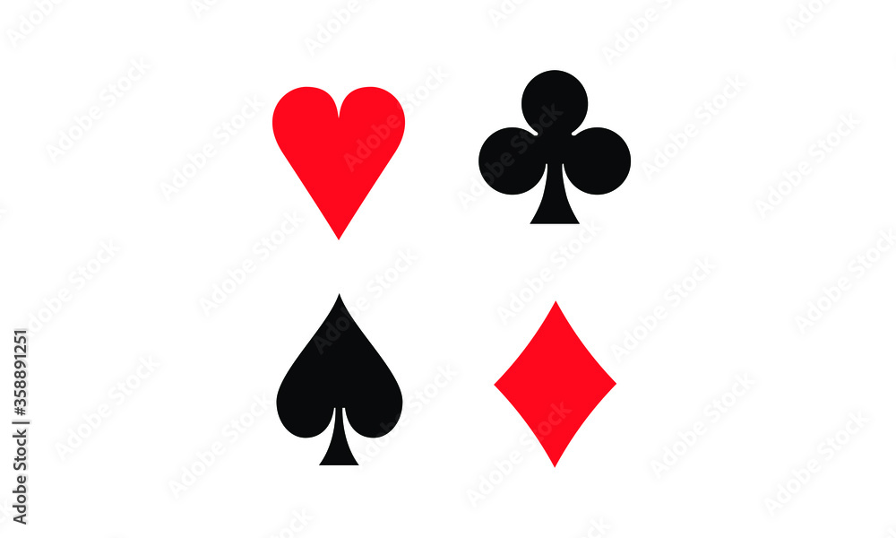 Symbols of a suit deck of playing cards on white background vector ...