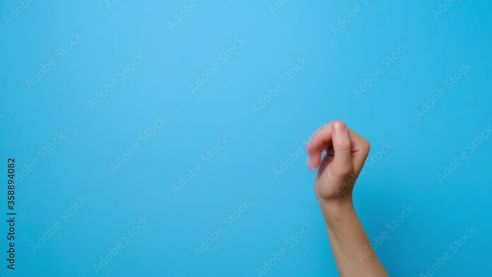 Bye gesture. Close up of unrecognizable young woman bending hand ...