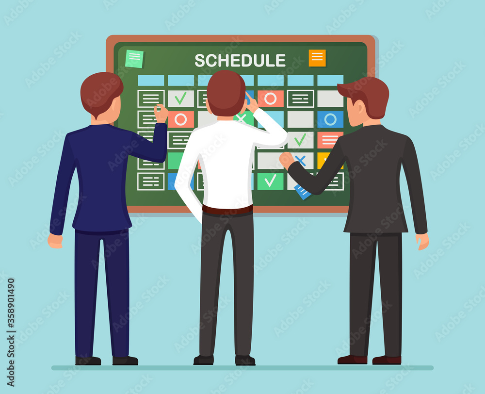 Planning schedule on task board concept. Planner, calendar on ...