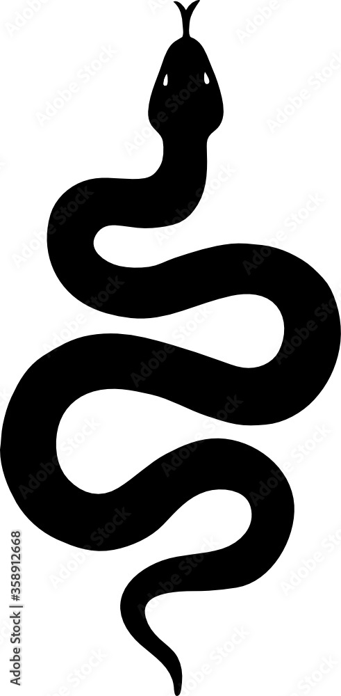snake silhouette illustration Stock Vector | Adobe Stock