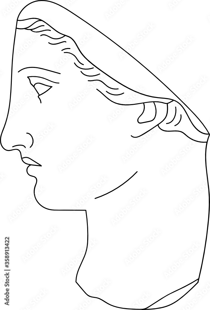 aesthetic greek bust sculpture line art man Stock Vector | Adobe Stock