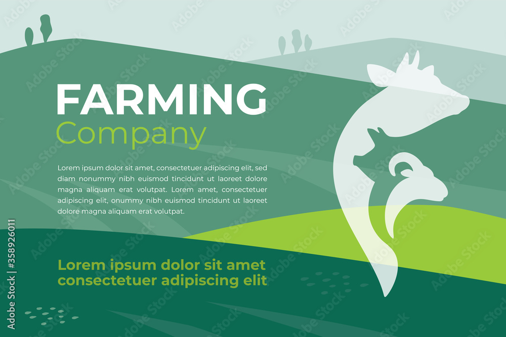 Design template for farming company, agriculture, livestock business ...