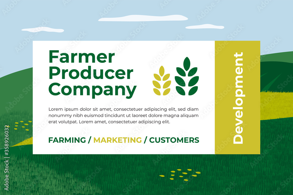 Banner for farmer producer company. Marketing and development of farm ...
