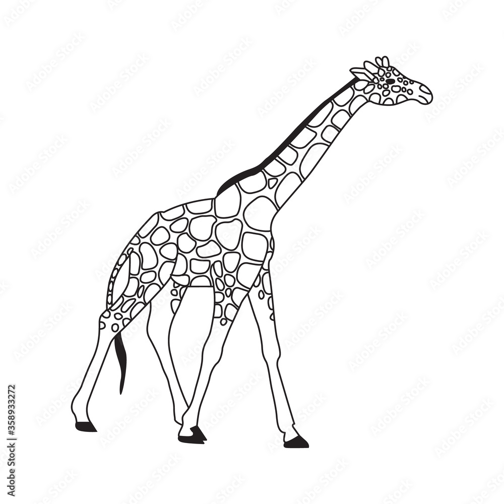 Giraffe line art. continuous line drawing. line art vector logo design ...