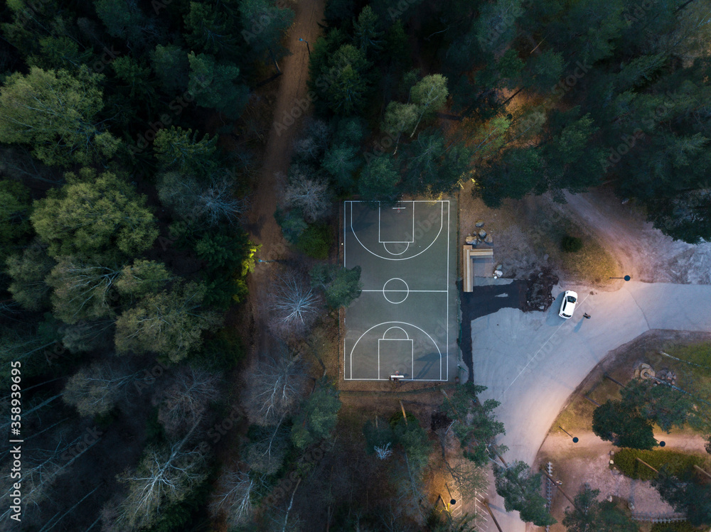 Basketball court in the forest in Finland Stock Photo | Adobe Stock