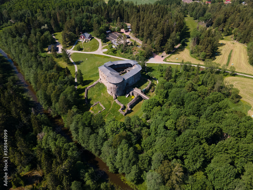 Aerial view to Raseborg Castle (Finnish: Raaseporin linna, Swedish ...
