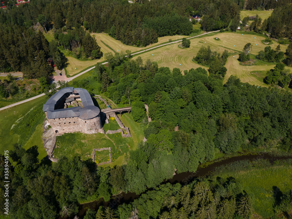 Aerial view to Raseborg Castle (Finnish: Raaseporin linna, Swedish ...