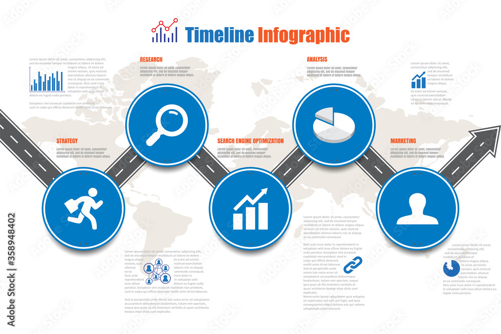 Business road signs map timeline infographic designed for abstract ...
