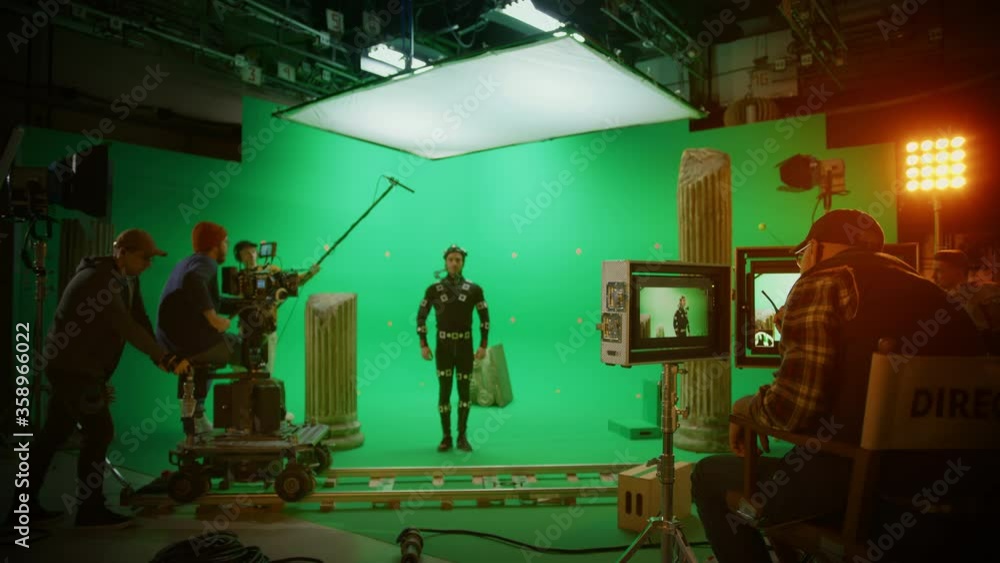 In the Big Film Studio Professional Crew Shooting Blockbuster Movie ...