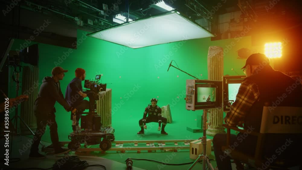 In the Big Film Studio Professional Crew Shooting Blockbuster Movie ...