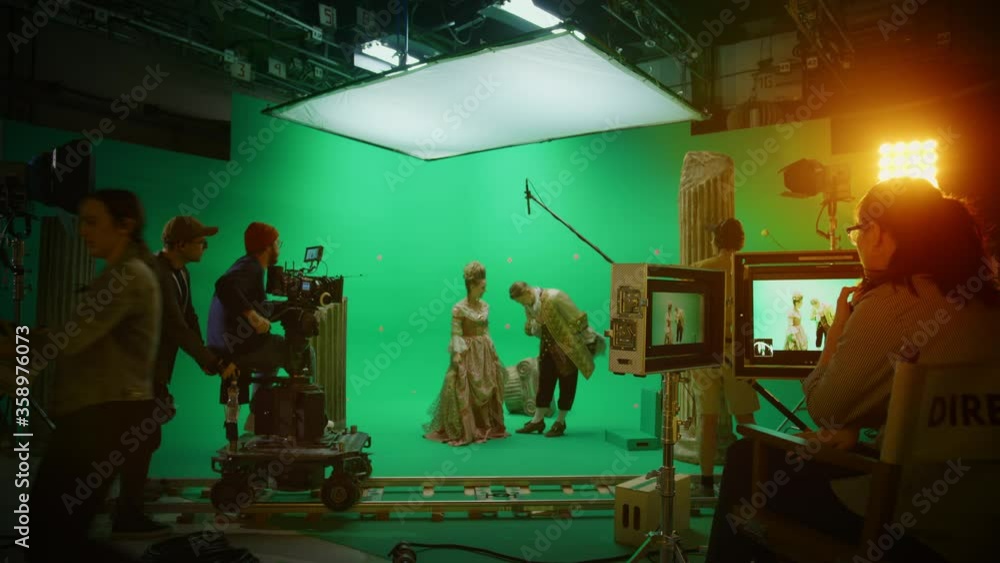 On Set: Famous Female Director Controls Cameraman Shooting Green Screen ...