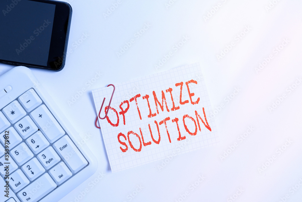 Handwriting text Optimize Solution. Conceptual photo process of finding ... Handwriting text Optimize Solution. Conceptual photo process of finding ...
