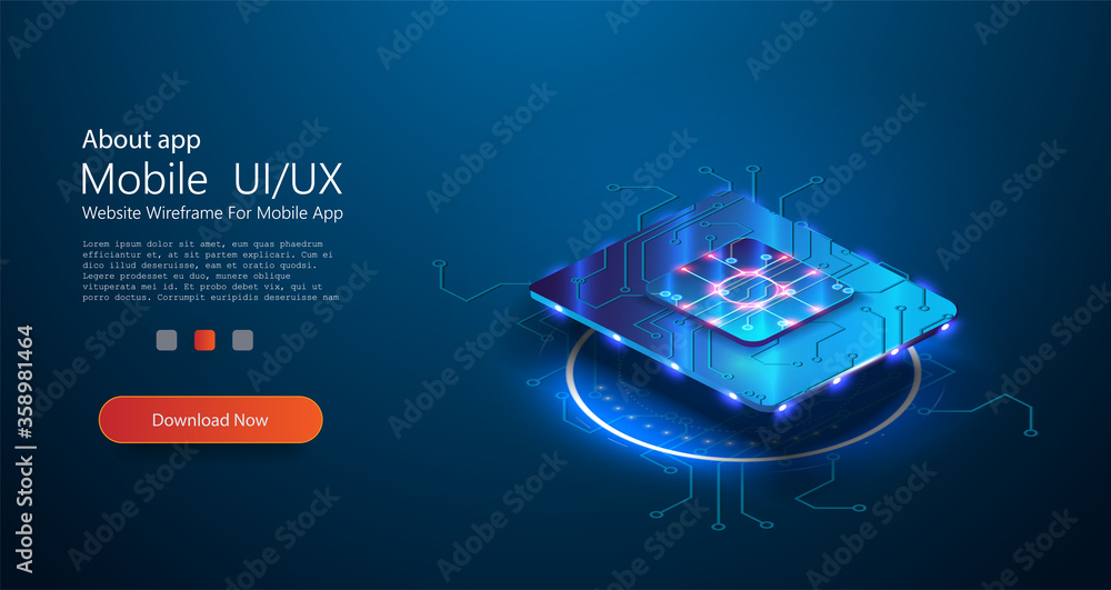 Concept for mobile sim card technology and network. SIM card chip sign ...