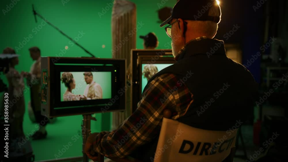 Director Gives Commands Shooting History Movie Green Screen CGI Scene ...