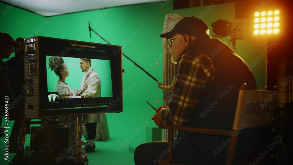 Director Looks at Display Controls Shooting Period Drama Movie. Green ...