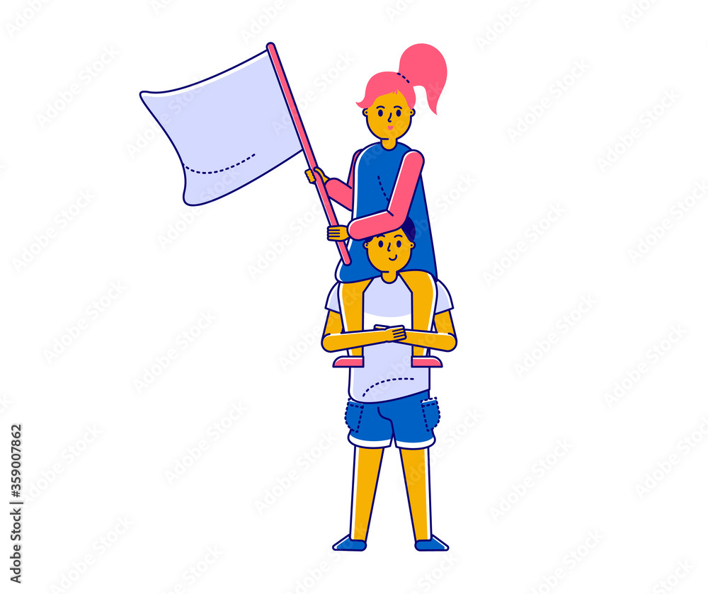 Protest people against discrimination All Lives Meter, set of cartoon ...