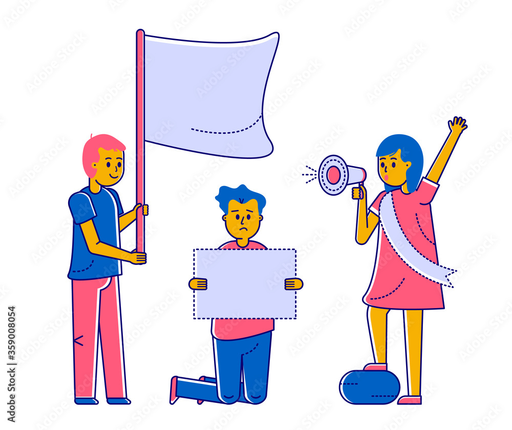 Kids Protest Cartoon