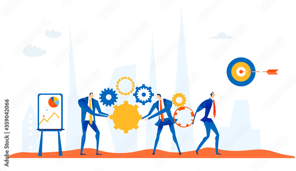 Business people working together as team. People moving and caring ...